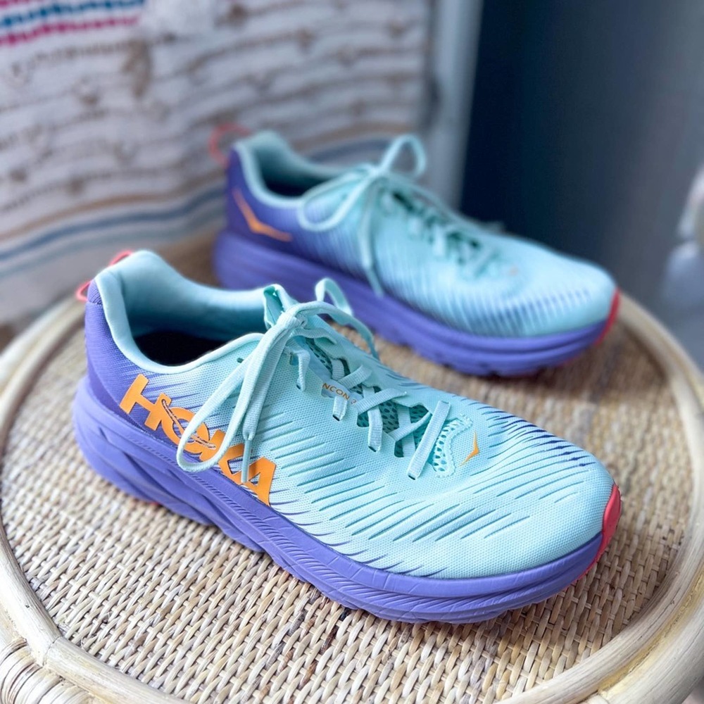 Hoka One One Rincon 3 Blue Glass Chalk Violet Road-Ru… - Gem